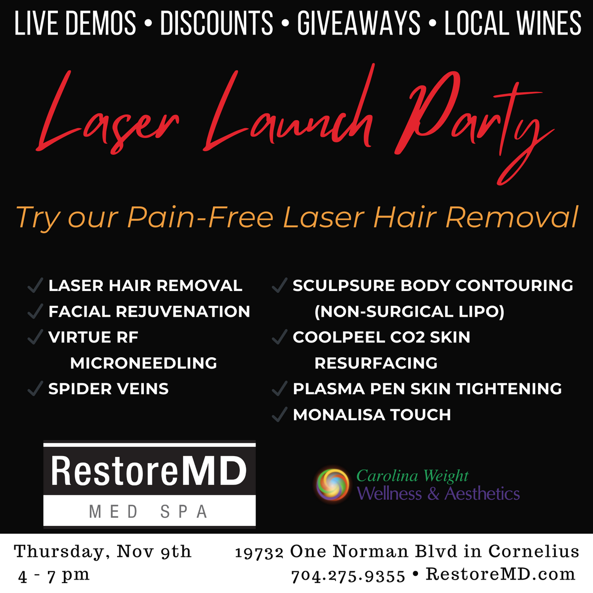 Laser Launch Party in Lake Norman! – RestoreMD